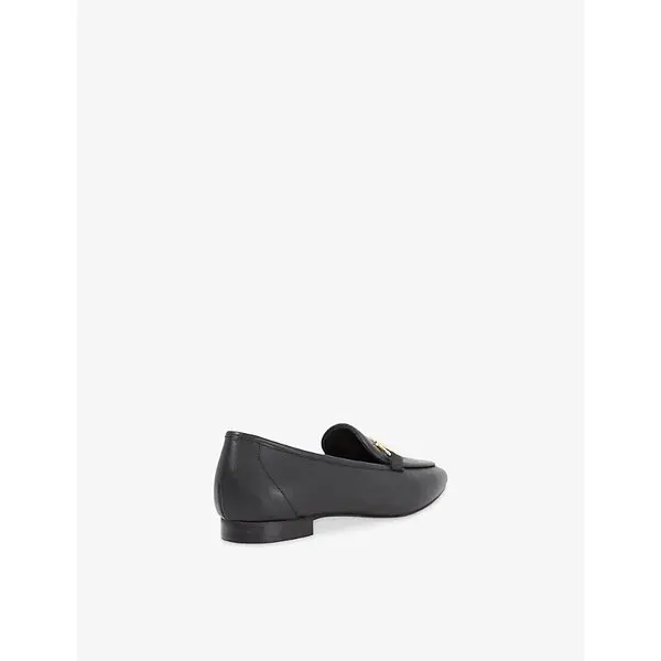 DUNE Grained Flat Leather Loafers - Black Leather
