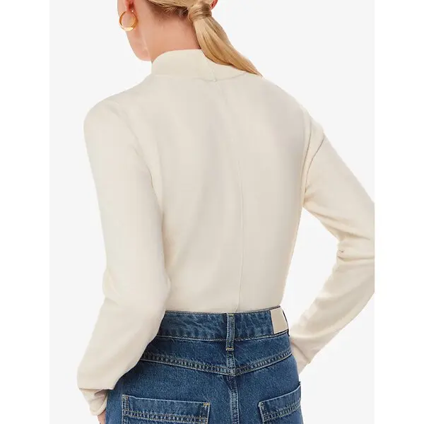Whistles Mira Funnel-neck Cotton-blend Jumper - Cream