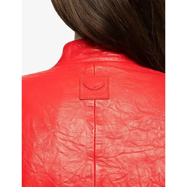 Zadig&Voltaire Collarless Crinkled Leather Jacket - Love