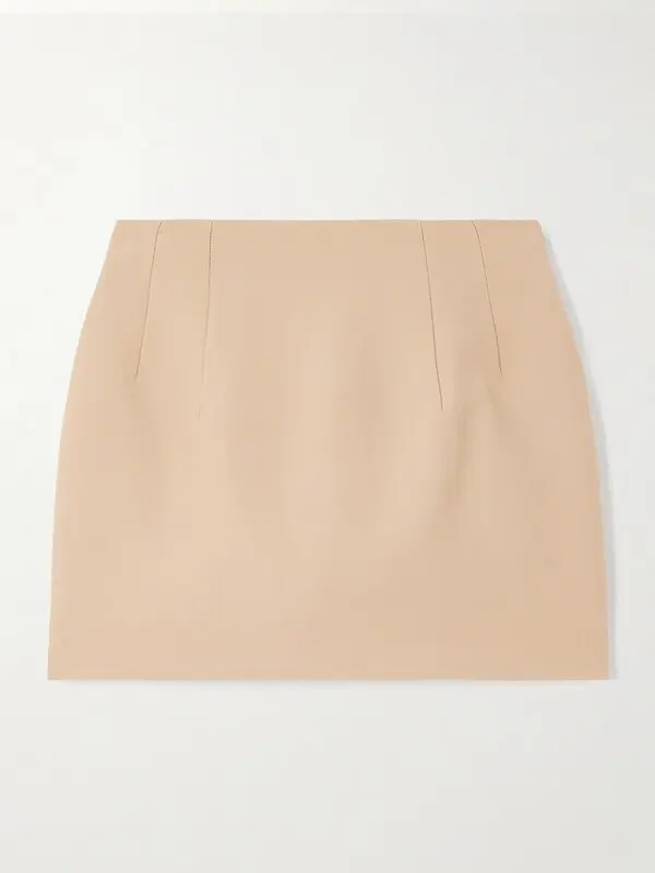 Wardrobe.NYC Contour Wool Mini Skirt - Neutrals