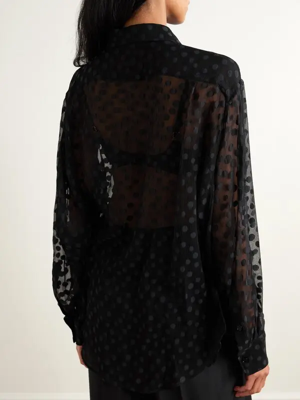Stella McCartney Polka-dot Silk-blend Crepon Shirt