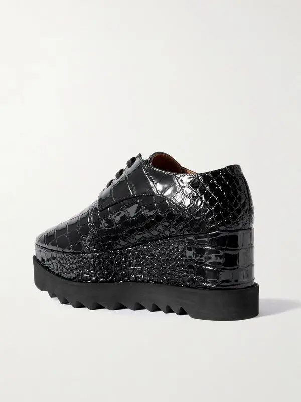 Stella McCartney Elyse Croc-effect Platform Brogues