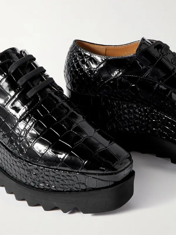 Stella McCartney Elyse Croc-effect Platform Brogues