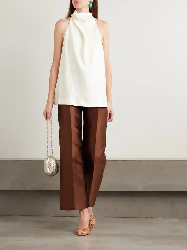Stella McCartney Draped Satin Halterneck Top