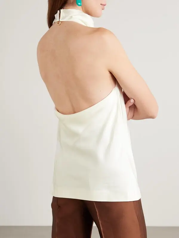 Stella McCartney Draped Satin Halterneck Top
