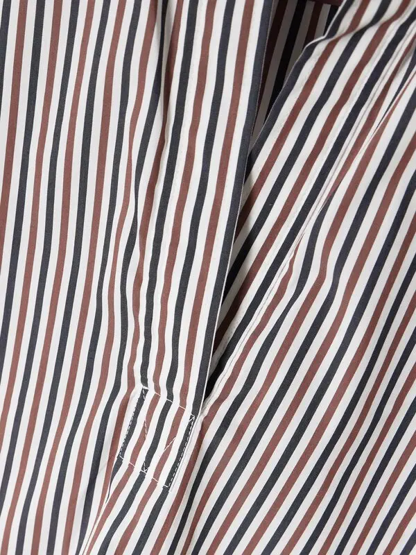 Veronica Beard Draymond Striped Stretch Cotton-blend Poplin Shirt