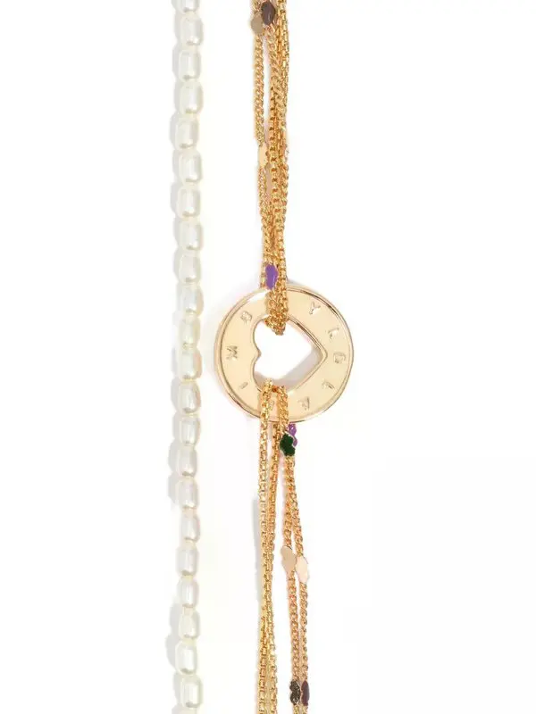 Bimba Y Lola Tone Faux Pearl And Multi-chain Bracelet