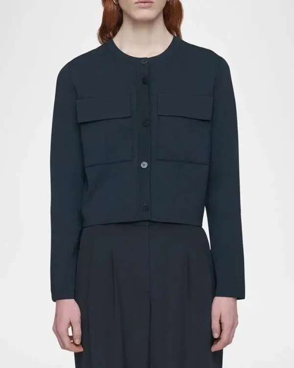 JOSEPH Viscose Knit Stretch Cardigan Jacket - Black