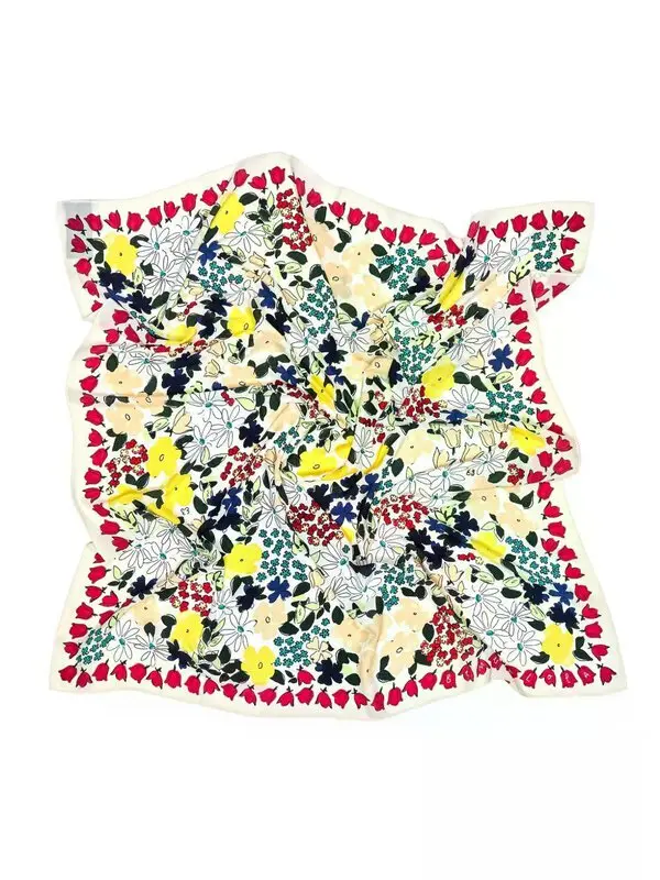 Bimba Y Lola Floral-print Square Scarf