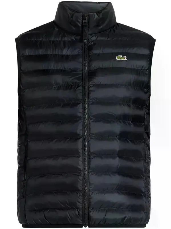 Lacoste Padded Gilet With Embroidered Logo - Black