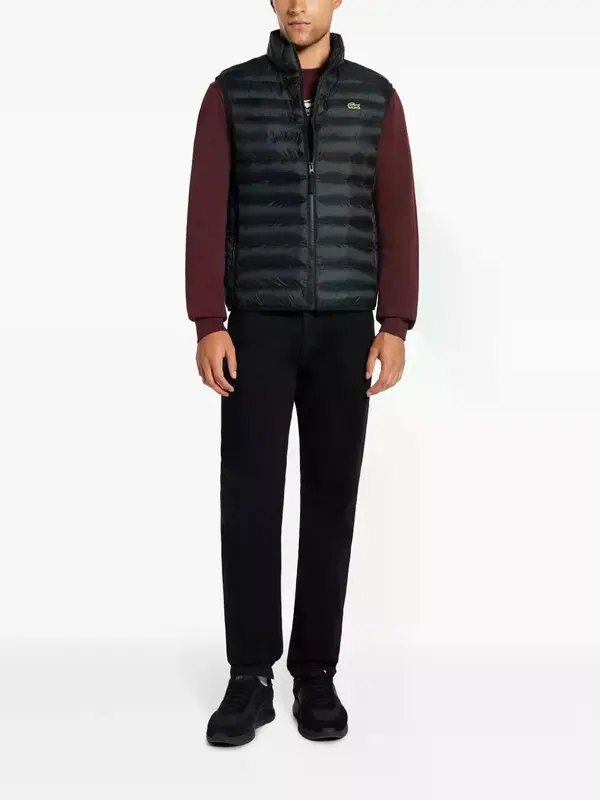 Lacoste Padded Gilet With Embroidered Logo - Black