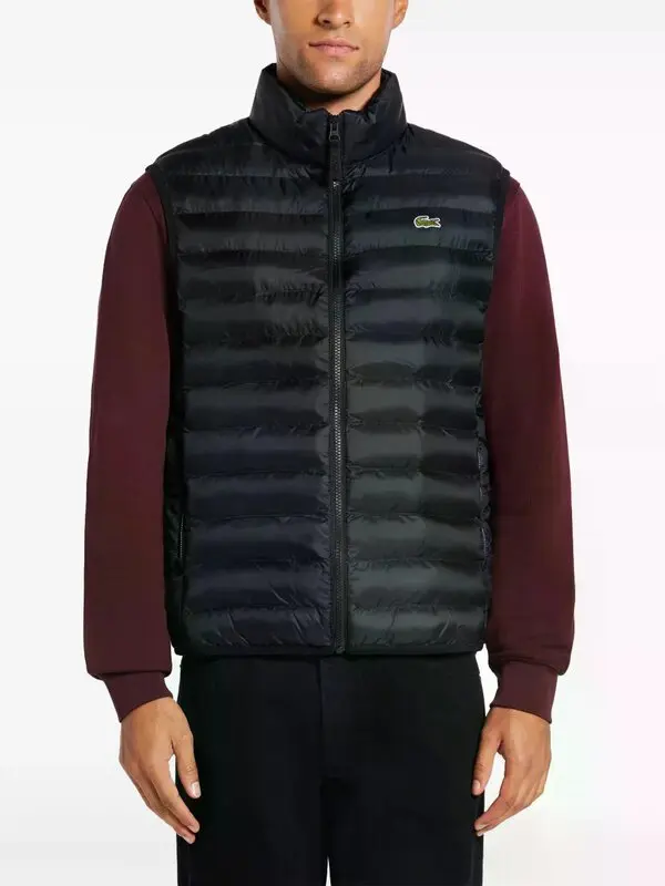 Lacoste Padded Gilet With Embroidered Logo - Black
