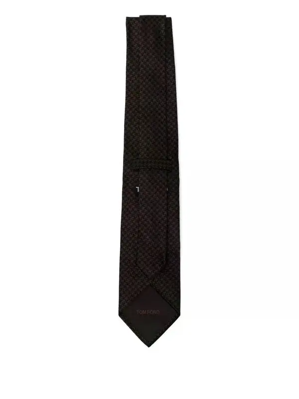 TOM FORD Patterned-jacquard Silk Neck Tie - Brown