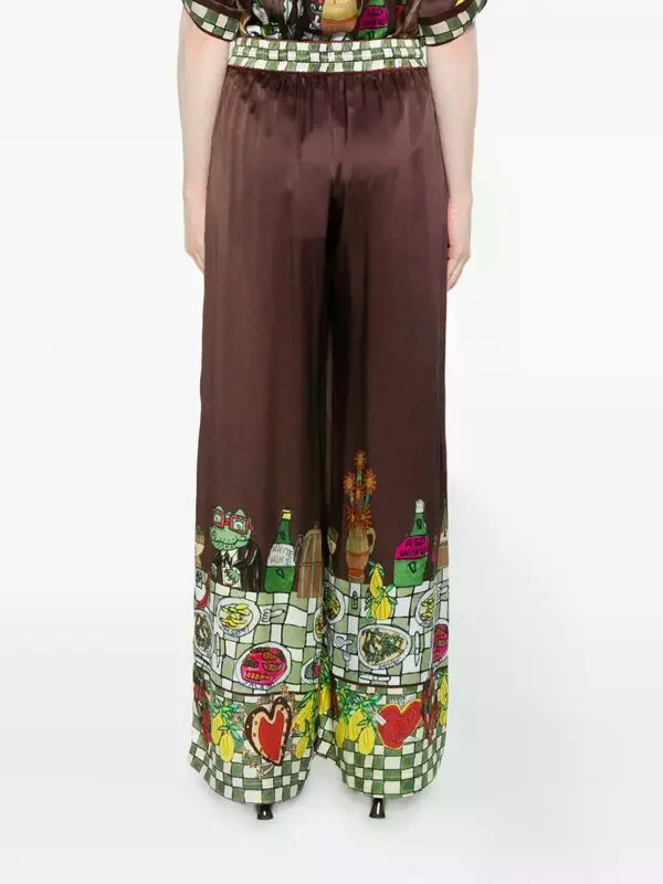 ALEMAIS Printed Trousers - Brown