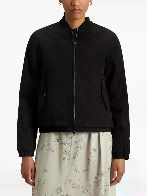Woolrich Bomber Jacket With Ribbed Cuffs - Black