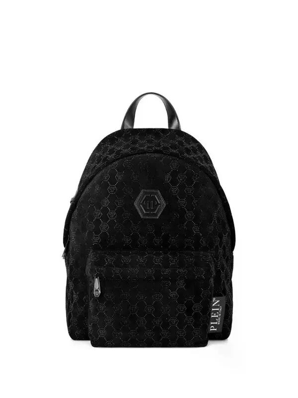 Philipp Plein Hexagon Rhinestone Backpack - Black