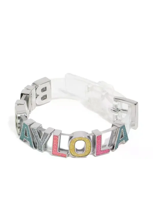 Bimba Y Lola Glitter Letter Bracelet - Silver