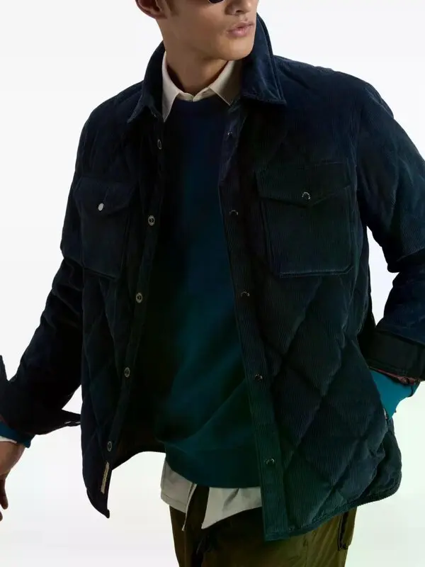 Woolrich Corduroy Quilted Shirt Jacket - Blue