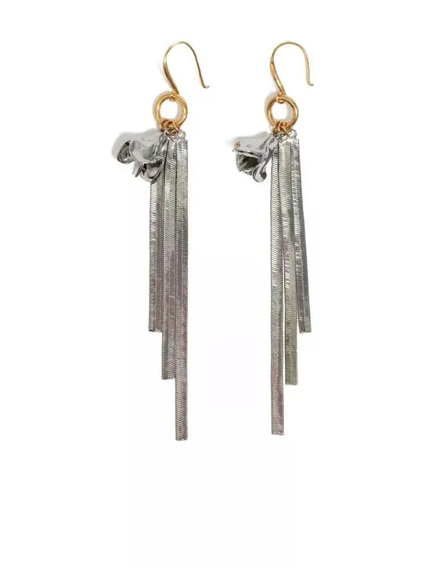 Bimba Y Lola Brass Tassel Earrings - Silver