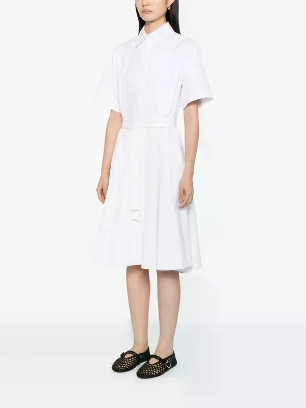 Alexander McQueen Belted Cotton Shirt Dress