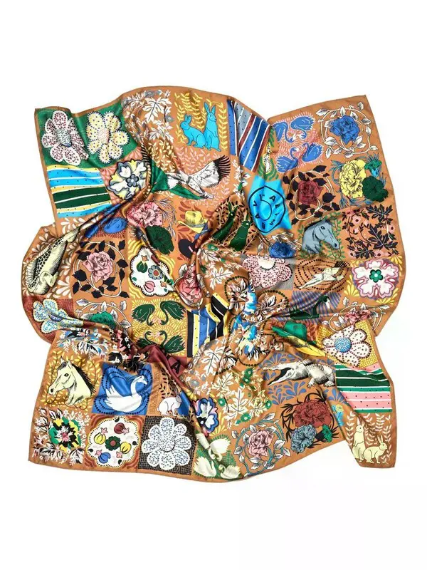 Bimba Y Lola Patchwork Animal Print Scarf