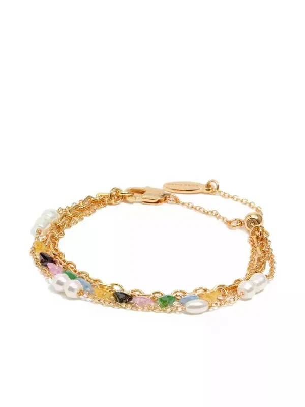 Bimba Y Lola Multi-chain Gemstone Bracelet - Gold