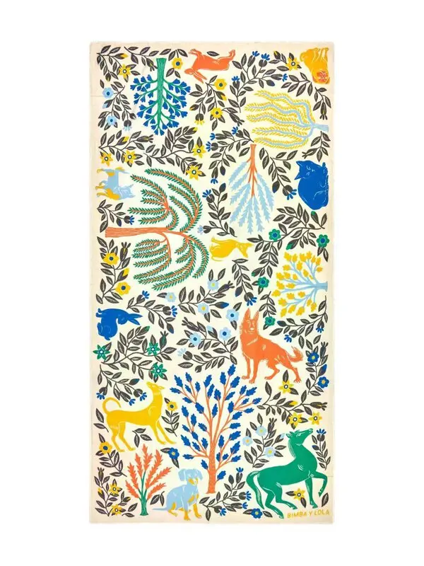 Bimba Y Lola Animal-print Floral Scarf - Neutrals