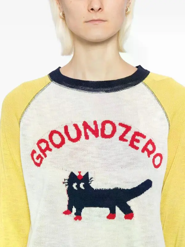 GROUND ZERO Intarsia-knit Top