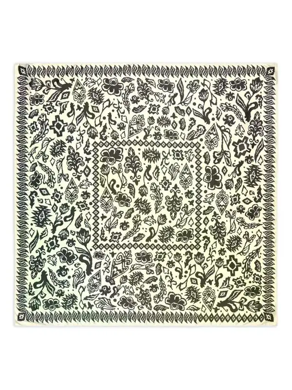 Bimba Y Lola Floral-pattern Square Scarf - Neutrals