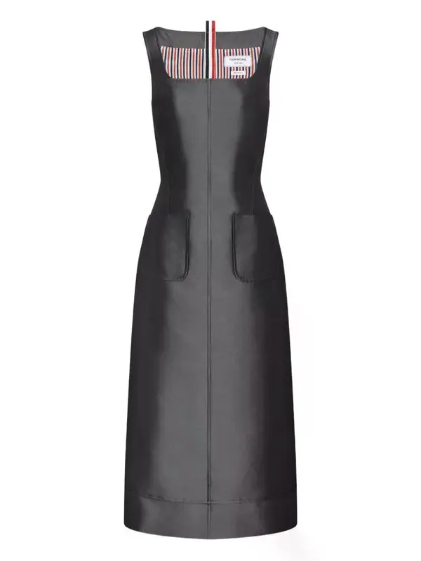 Thom Browne Square-neck Patch-pocket Dress