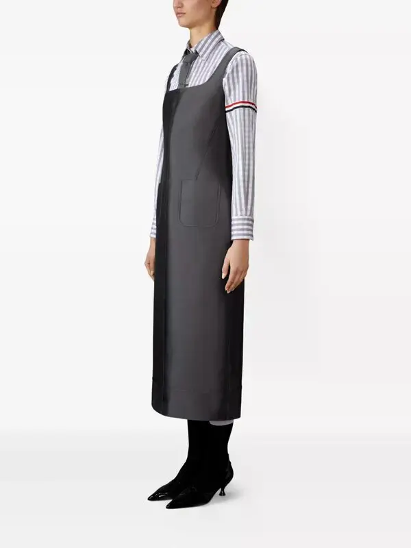 Thom Browne Square-neck Patch-pocket Dress