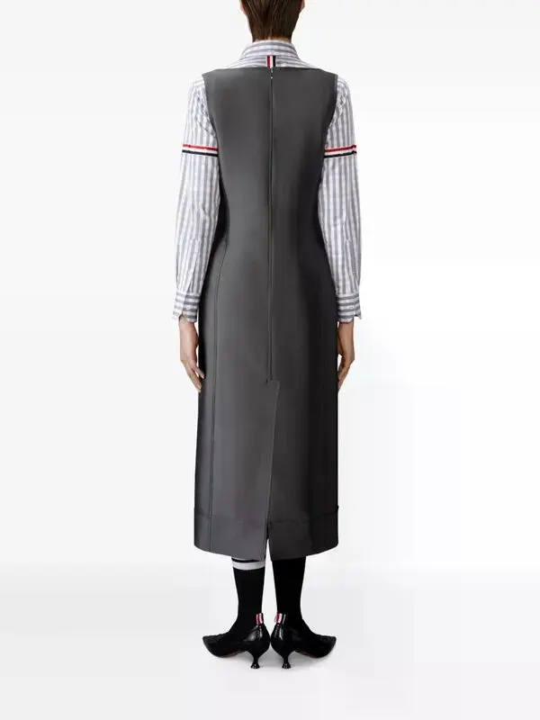 Thom Browne Square-neck Patch-pocket Dress