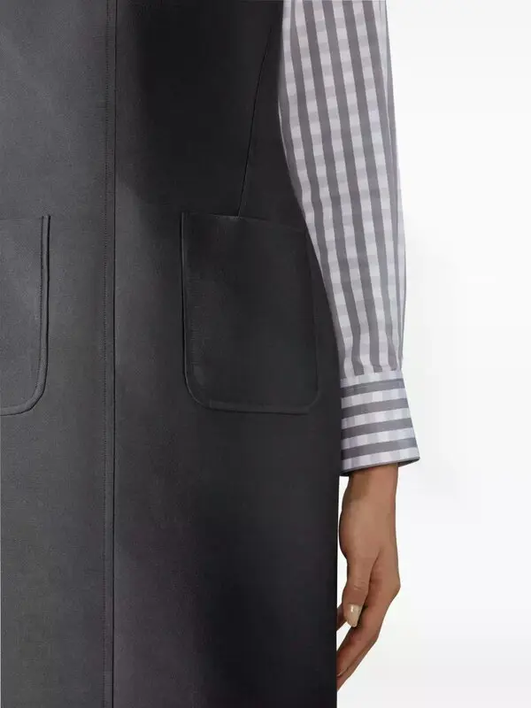 Thom Browne Square-neck Patch-pocket Dress