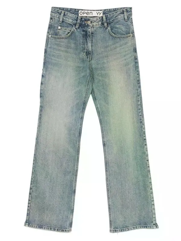 OPEN YY Frayed-hem Five-pocket Jeans