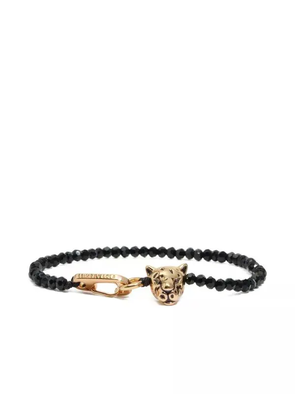Bimba Y Lola Panther-head Beaded Bracelet - Black