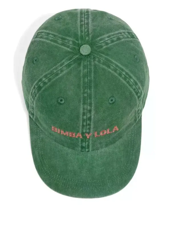 Bimba Y Lola Embroidered Cotton Cap - Green