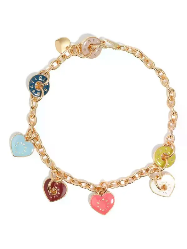 Bimba Y Lola Enamel Heart Charm Necklace - Gold