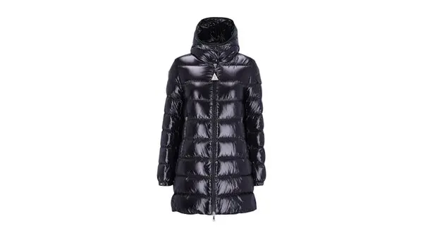 Moncler Courcelles Hooded Mid-length Down Jacket - Black