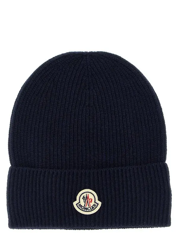 Moncler Wool And Cashmere Beanie - Blue