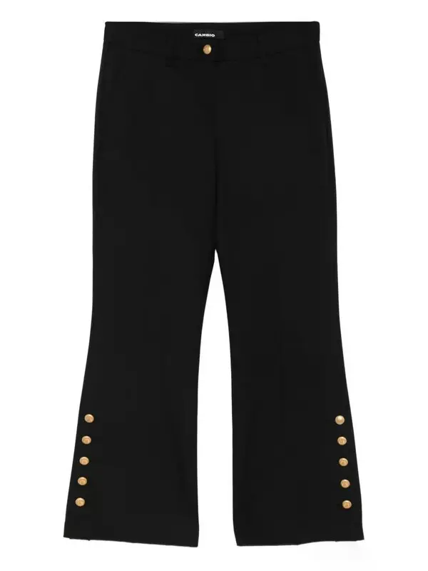 CAMBIO Button-detailed Flared Trousers