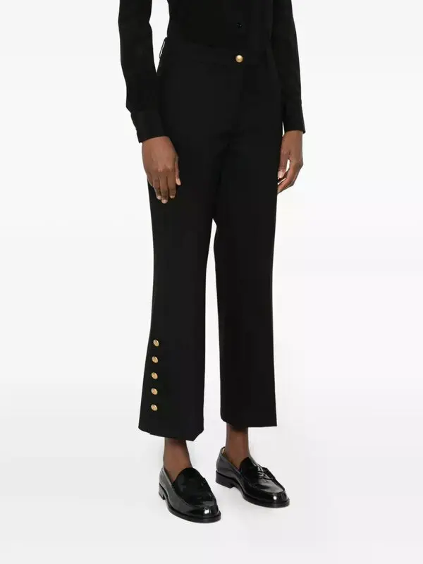 CAMBIO Button-detailed Flared Trousers