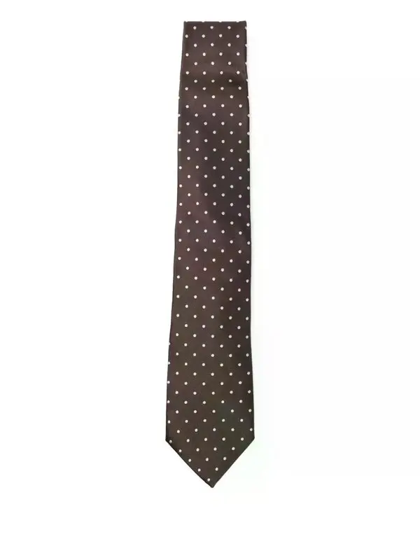 TOM FORD Silk Polka-dot Neck Tie - Brown
