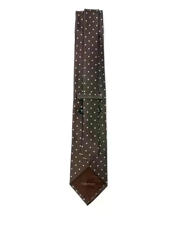 TOM FORD Silk Polka-dot Neck Tie - Brown