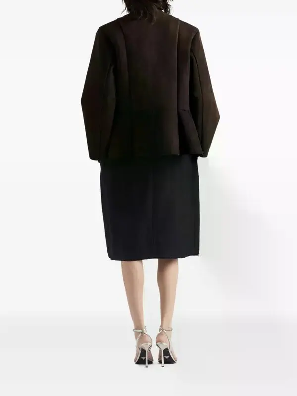 Prada Button-fastening Suede Jacket - Brown