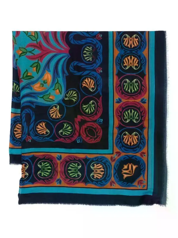 Etro Paisley-pattern Scarf - Blue