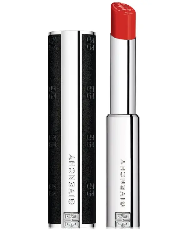 Givenchy Le Rouge Interdit Satin Hydrating Lipstick - 302 Rouge Vermeil: Coral-pink Red
