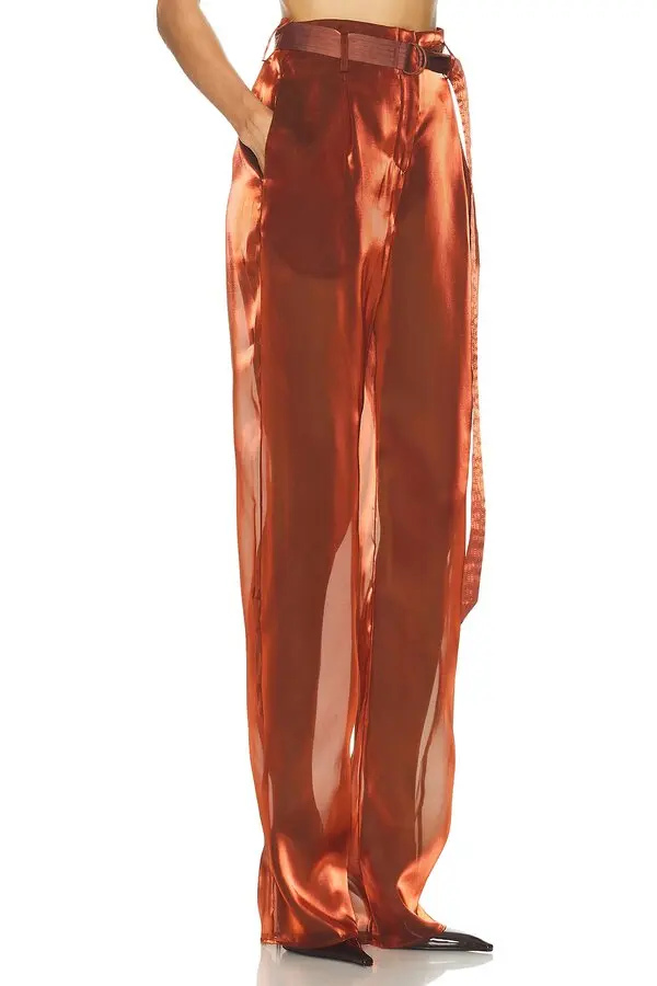 Lapointe Metallic Organza Belted Pant