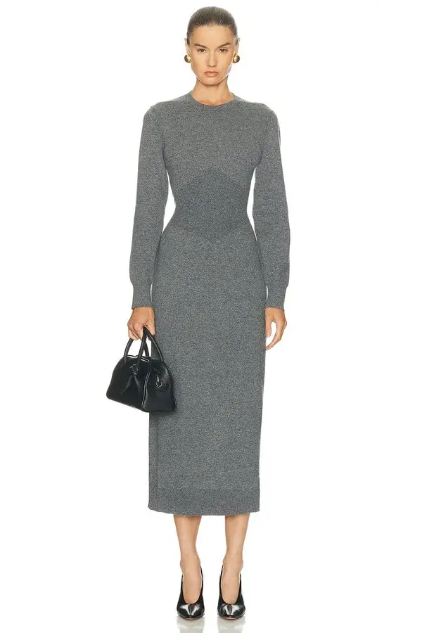 Givenchy Open Back Long Dress - Medium Grey
