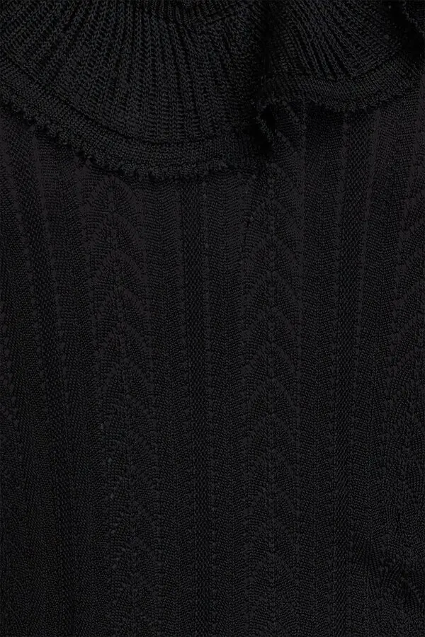 Zimmermann Pointelle-knit Ruffled Sweater
