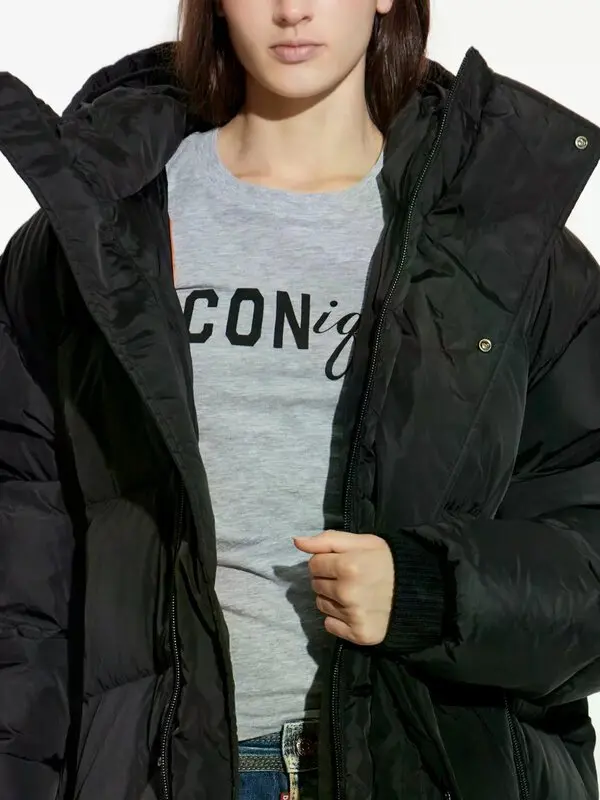 Dsquared2 Hooded Quilted Coat - Black